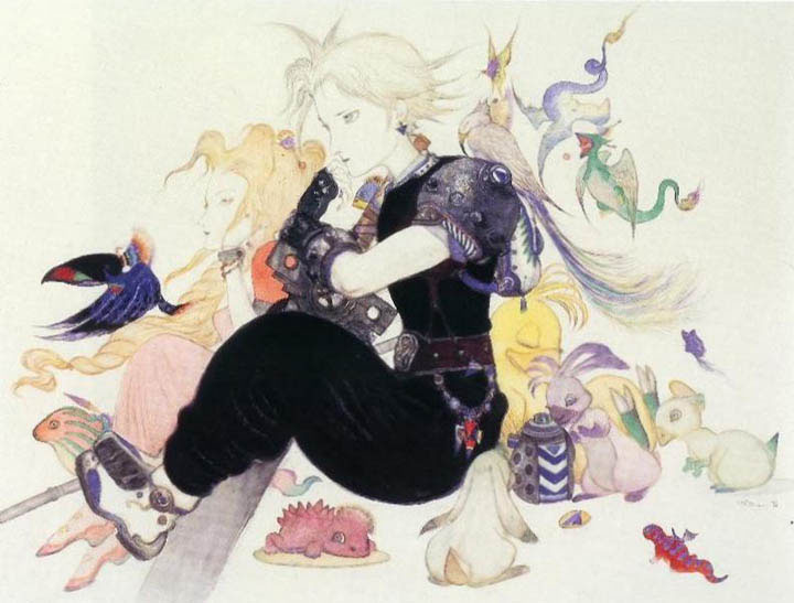 Amano Gallery: Viewing tlaImageSketchFF7CloudAndAeris.jpg